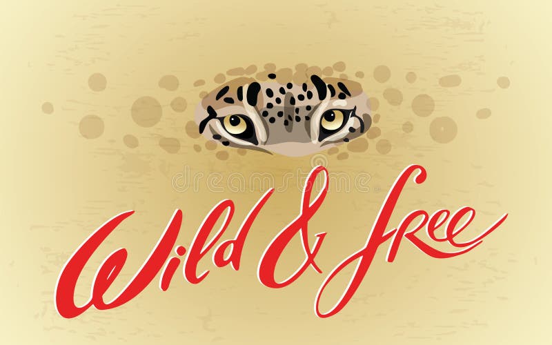 Wild and Free Banner with Leo Eyes, Vector Illustration Stock Vector ...