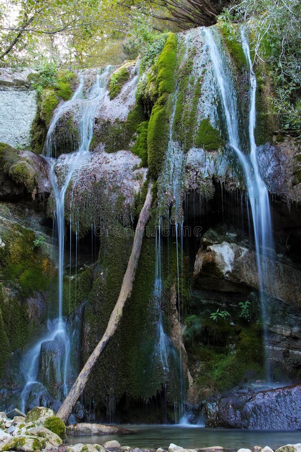 Wild Waterfall Inside a Forest Stock Photo - Image of small, scenics ...
