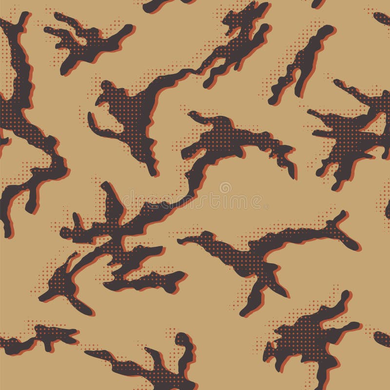 Wild Grunge Camouflage with Halftone Bitmap Dot Texture Seamless ...
