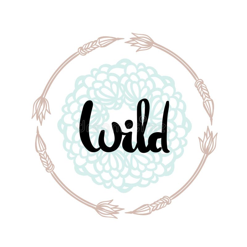 Wild Hand Written Typography Poster. Stock Vector - Illustration of ...