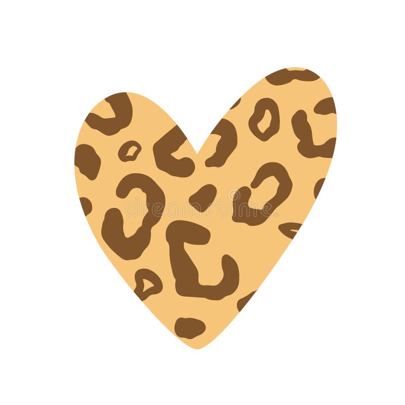 Wild Heart with Animal Print Decor Stock Vector - Illustration of ...