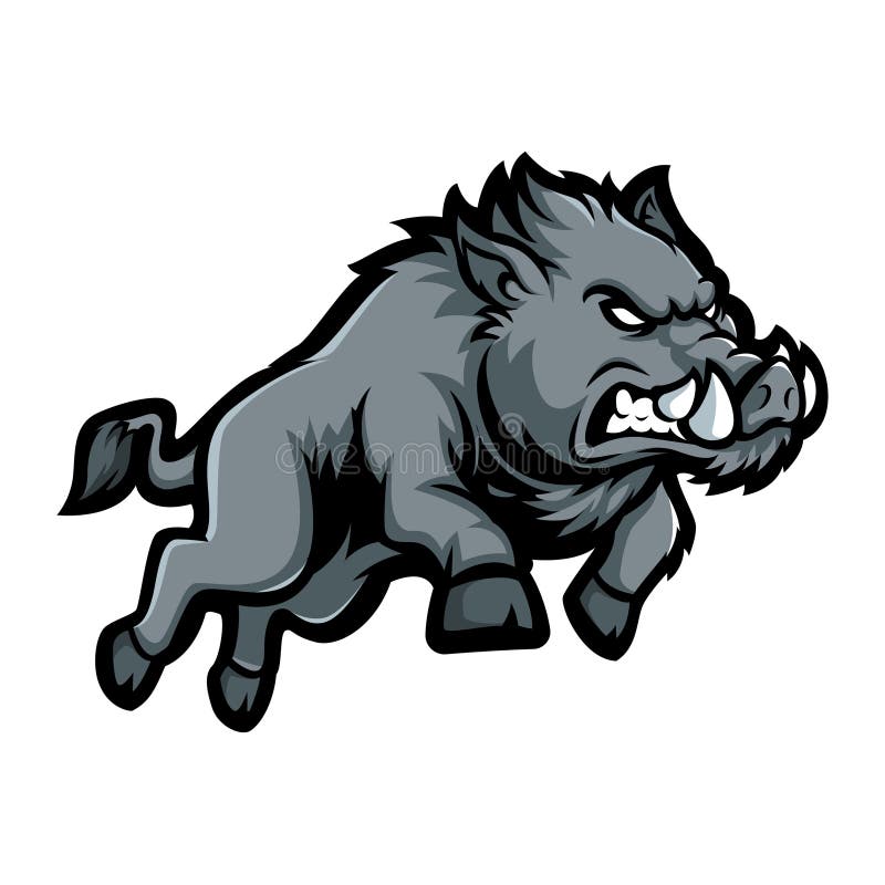 Wild hog or boar mascot stock illustration. Illustration of sport ...