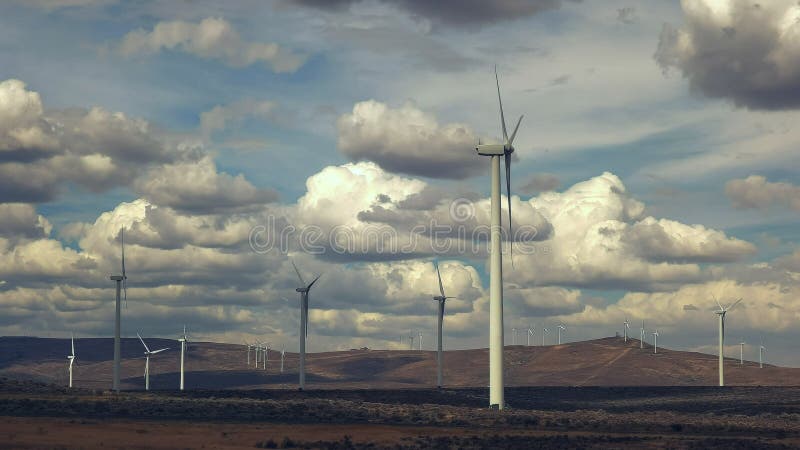 The Wild Horse Wind Farm in Eastern Washington Stock Image - Image of ...