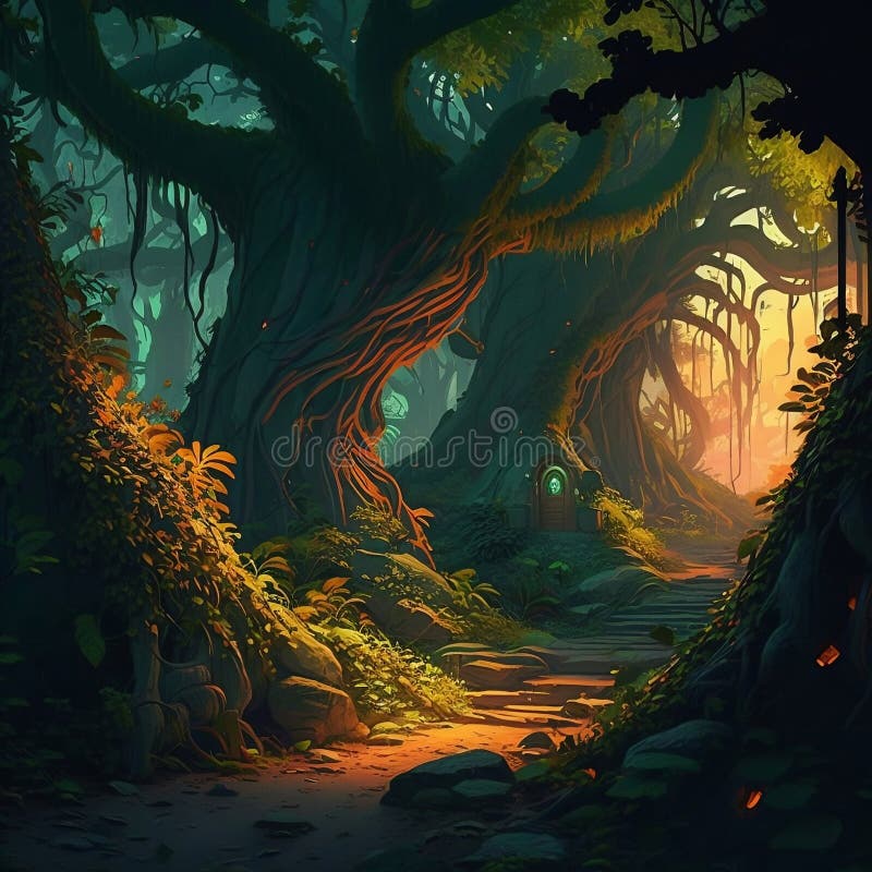 Wild house in the forest stock illustration. Illustration of bird ...