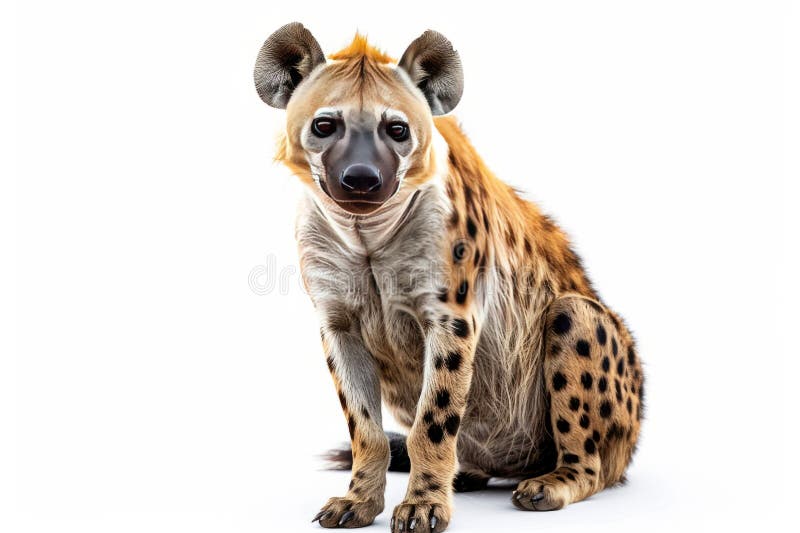 Wild Hyena, Isolated on White Stock Image - Image of skin, mammal ...