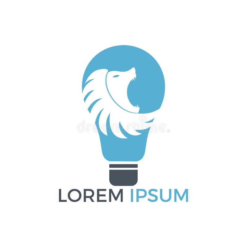 Light Bulb and Lion Logo Design. Stock Vector - Illustration of lion ...