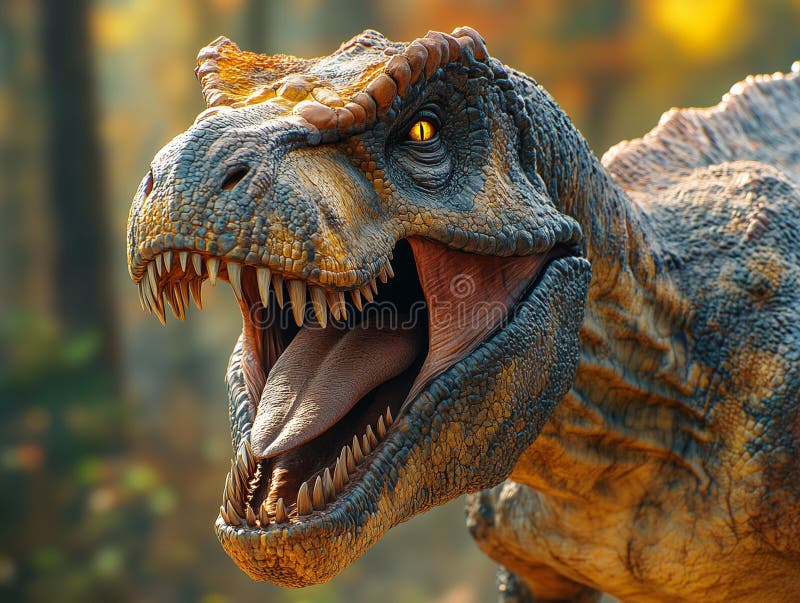 Wild Jurassic T-Rex Roaring Stock Illustration - Illustration of ...