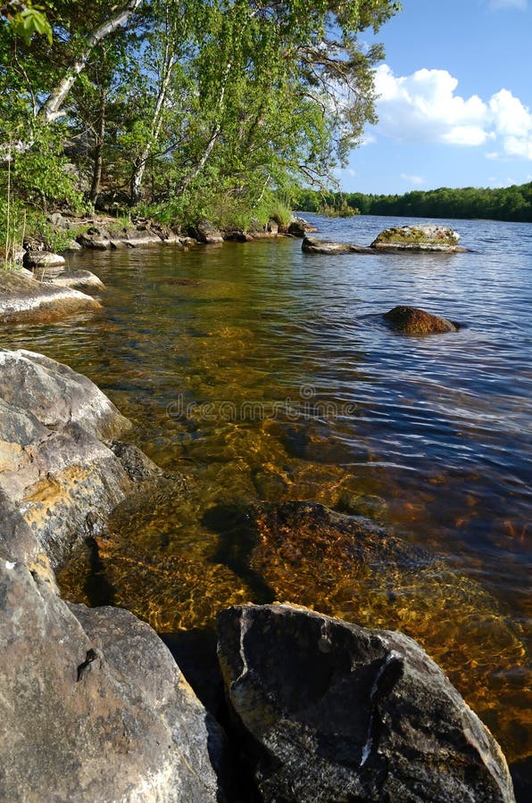 Wild Lake Coast In Vertical Stock Image - Image of pond, mirage: 25395789
