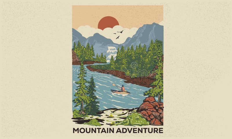 Wild Lake Vector Artwork Design. Explore More Stock Vector ...