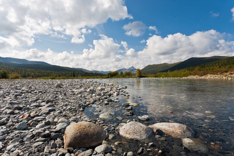 Wild Landscape in Ural Mountains. Stock Photo - Image of blue, tree ...