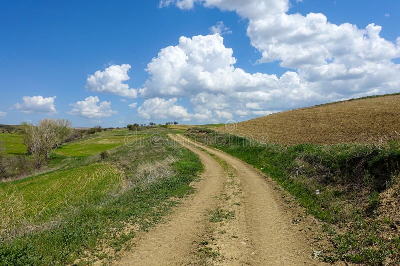 Wild Life Path, Land Road Stabilized Road, Nature and Curvy Country ...
