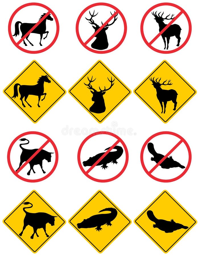 Wild life symbols stock vector. Illustration of sign, road - 5328233