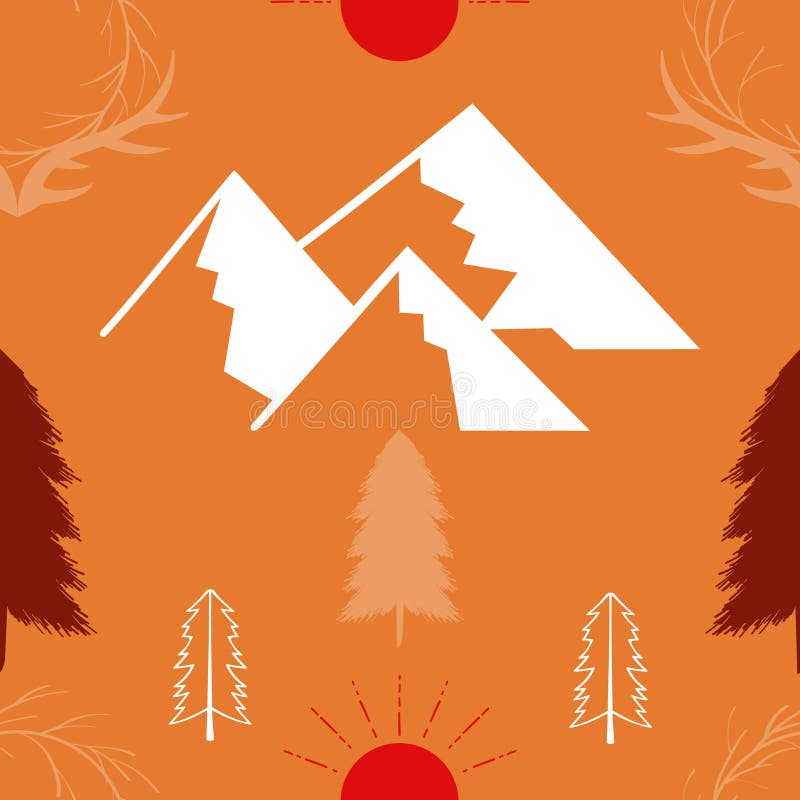 Wild Light Seamless Pattern on Orange Background Stock Vector ...