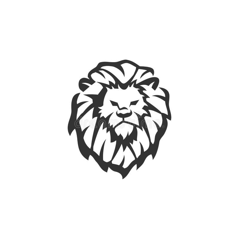 Wild Lion Head Illustration Template Icon Emblem Isolated Stock Vector ...