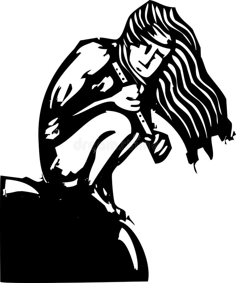 Wild Man with Pipe stock vector. Illustration of nature - 31317423