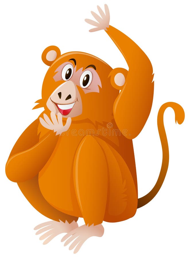 Wild Monkey on White Background Stock Vector - Illustration of nature ...