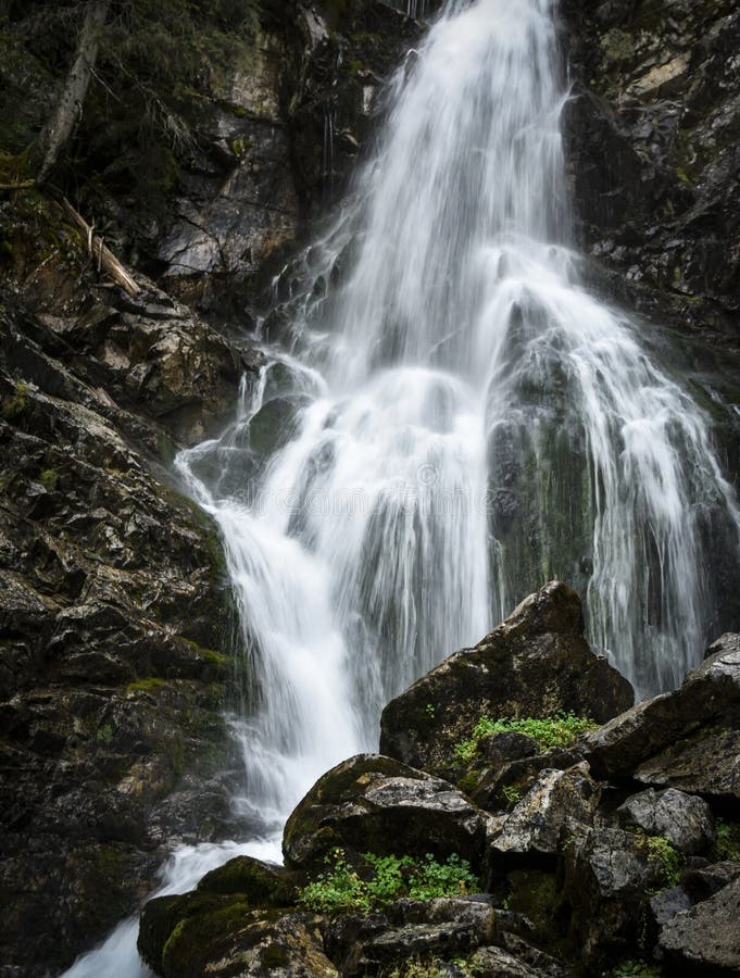Wild Mountain Waterfall in the Rocks Stock Photo - Image of motion ...