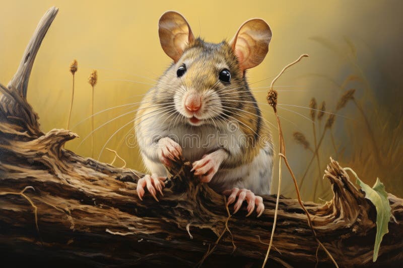 Wild Mouse Sitting on Hind Legs Stock Illustration - Illustration of ...