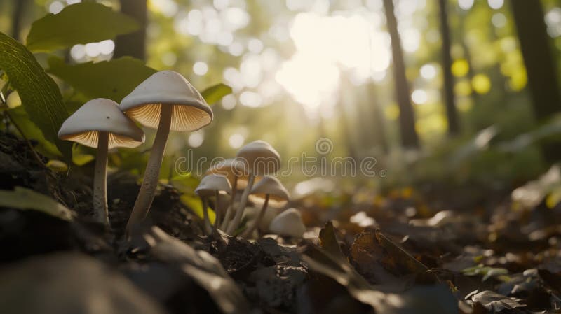 Wild Mushroom Foraging in the Forest Stock Image - Image of exploration ...