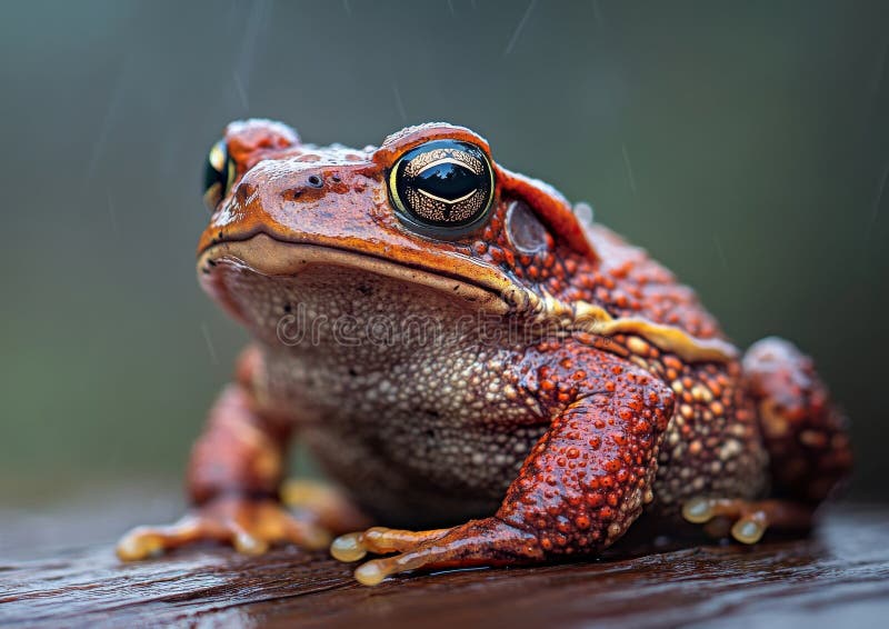 Wild Natterjack Toad Night Macro Photography with Rain Drops, Close Up ...