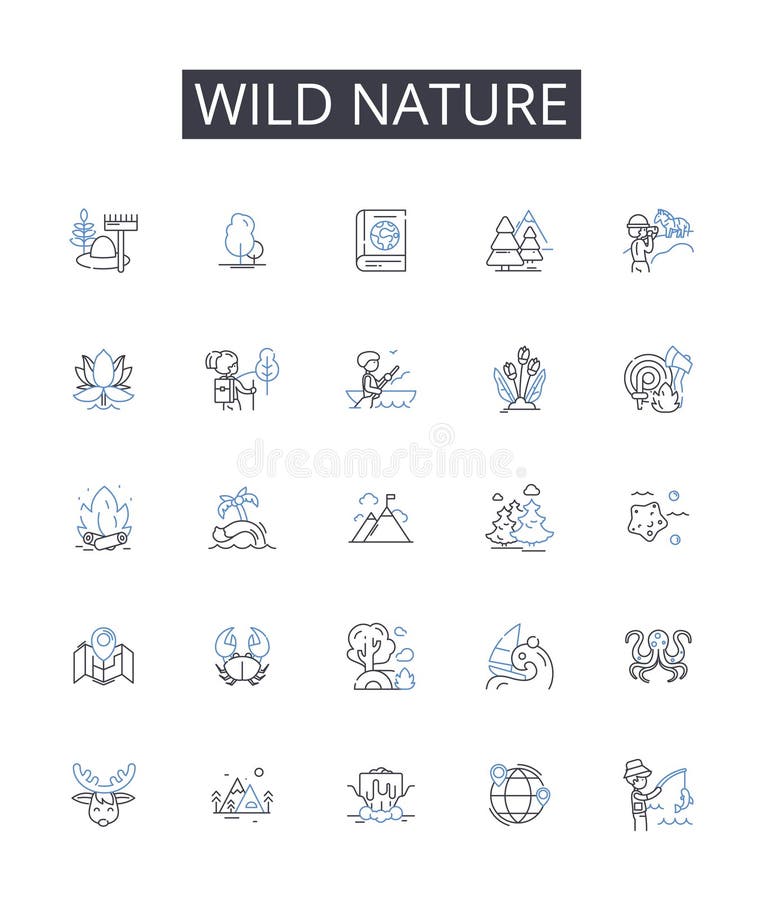 Wild Nature Line Icons Collection. Ownership, Dependability ... Wild Nature Line Icons Collection. Ownership, Dependability ...