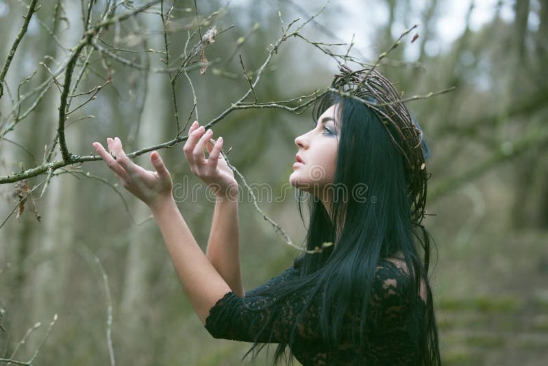 Fairy-tail forest nymph stock photo. Image of blossom - 32055010