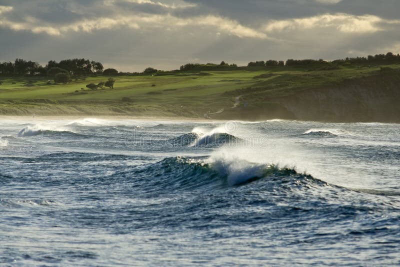 Wild Ocean Water from Above - Waves Hitting the Rocks Stock Photo ...