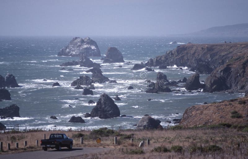 Wild Pacific Coast in Oregon, USA Stock Image - Image of grain ...