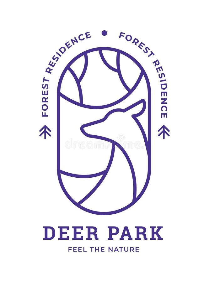 Wild Park Logo. Deer in the Forest Stock Vector - Illustration of ...