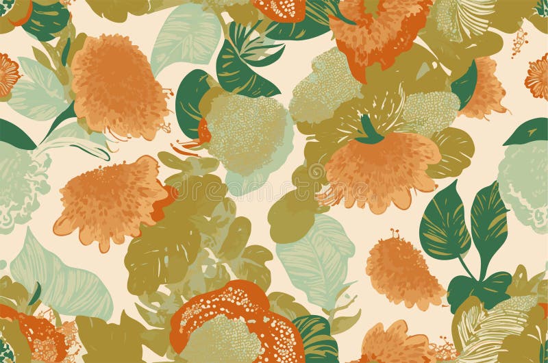 Wild Pattern Background, Wallpaper, Nature Art Stock Illustration ...