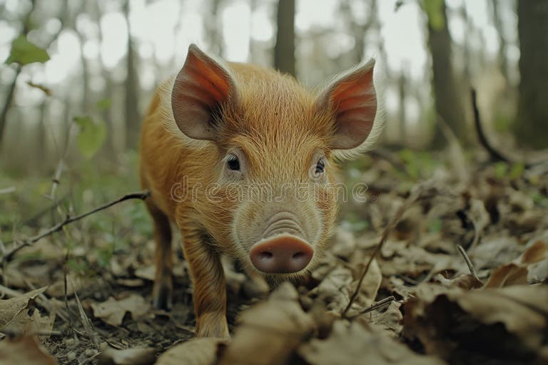 Wild Pig in Forest stock image. Image of piglet, woods - 390030693