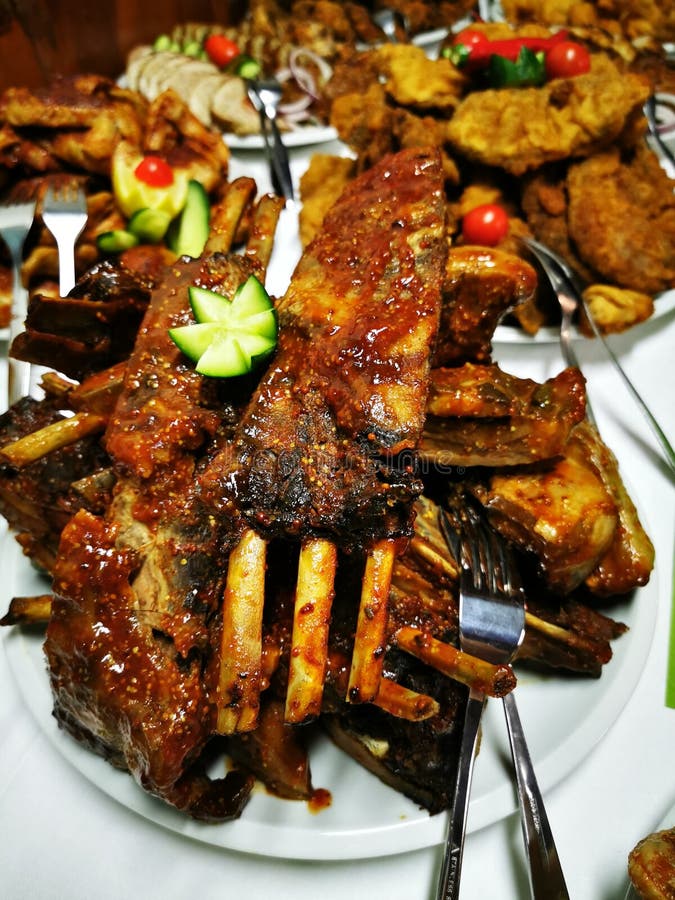 Wild pig ribs stock image. Image of dish, meat, food - 156456305