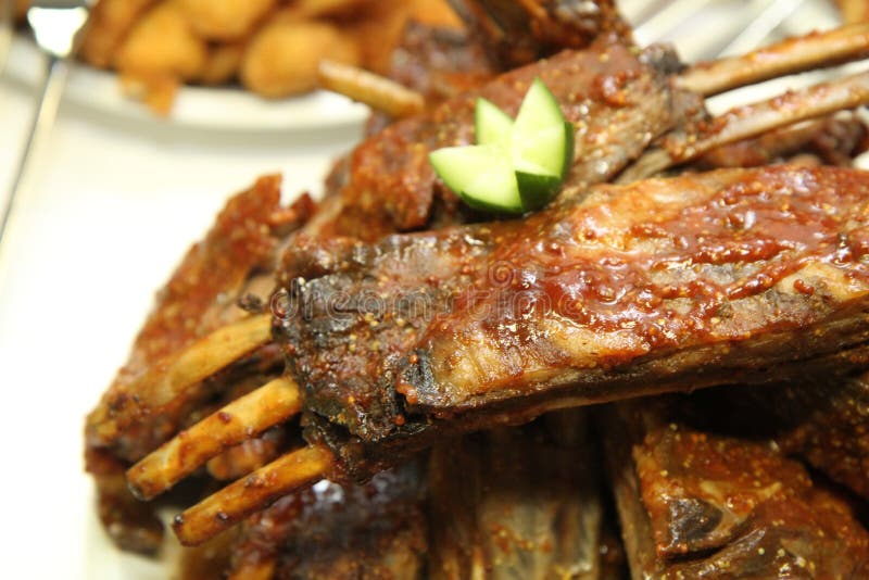 Wild pig ribs stock image. Image of meat, american, glazed - 163948943