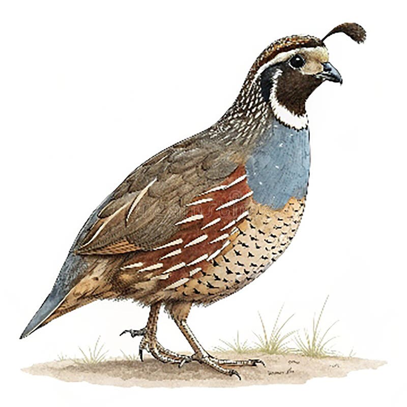 Wild Quail Isolated on Transparent Background Stock Illustration ...