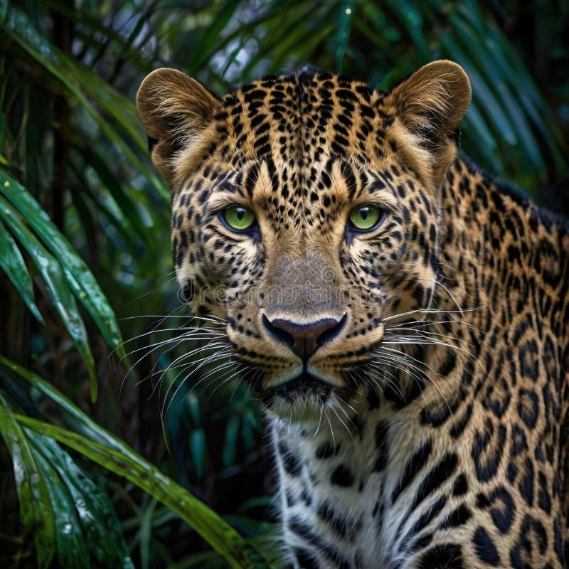 Wild Rainforest Leopard stock illustration. Illustration of nature ...