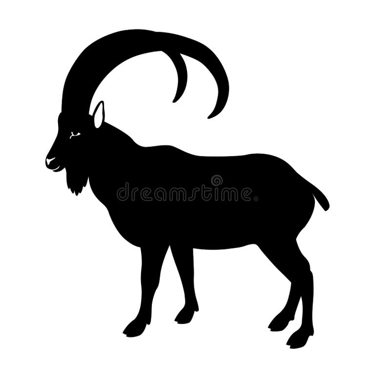 Wild Ram Black Silhouette Vector Stock Vector - Illustration of graphic ...