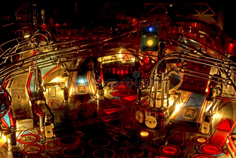 Wild Retro Pinball Machine Interior Stock Photo - Image of inside ...