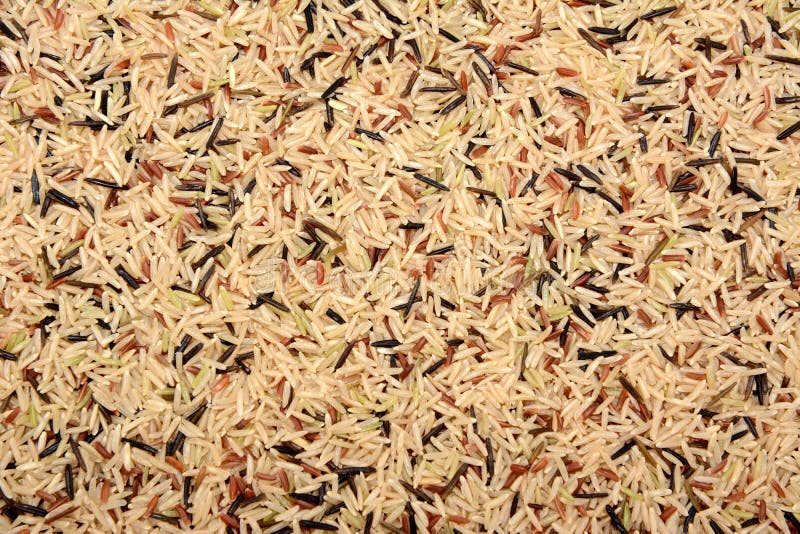 Wild Rice, Brown Basmati and Red Camargue Background Stock Photo ...