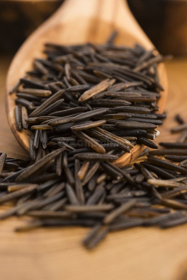 Wild rice stock image. Image of wood, dark, organic, black - 69238851