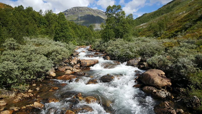Wild River at Geiranger National Park Stock Image - Image of ...