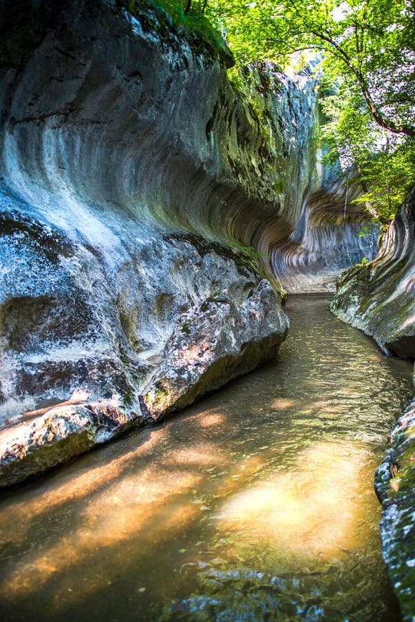 Inside of the Cannyion of Wild River Stock Photo - Image of water ...