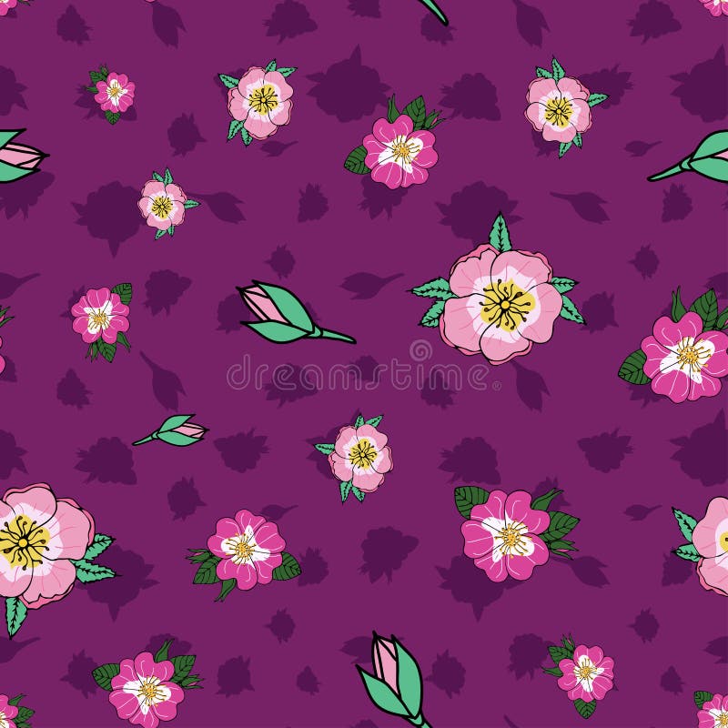 Wild Roses Repeat Pattern Design-01 Stock Vector - Illustration of ...