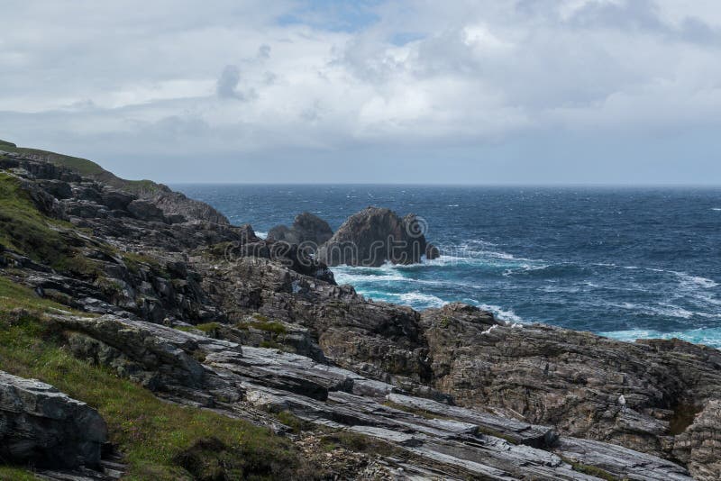 Wild Rugged Atlantic Irish Coast at Malin Head Stock Photo - Image of ...