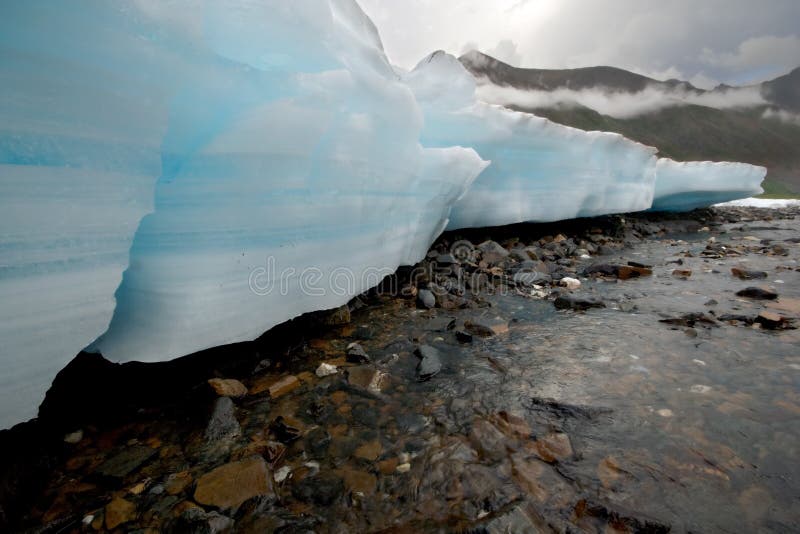 Wild Russia Landscape. Ice Glacier Blocks,river. Stock Photo - Image of ...