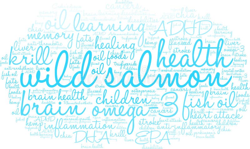 Word Salmon Design Decorated with Fresh Raw Salmon Fish and Spices on ...