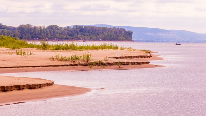 Wild Sandy Beaches on the Volga River Stock Photo - Image of coast ...