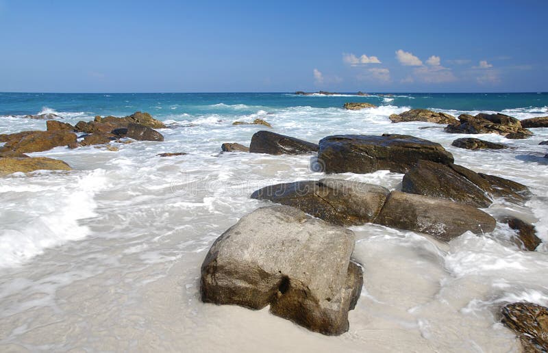 Wild sea stock image. Image of stones, surf, lanka, landscape - 15246945