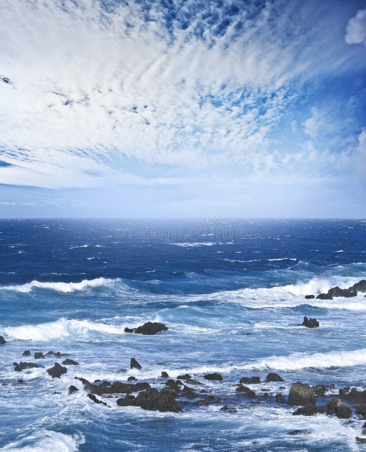 Wild sea stock image. Image of ocean, cliff, foam, summer - 24490225