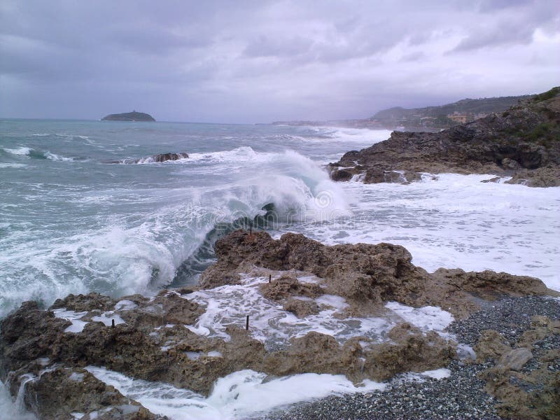 Wild sea stock image. Image of water, italy, angry, gale - 46685213