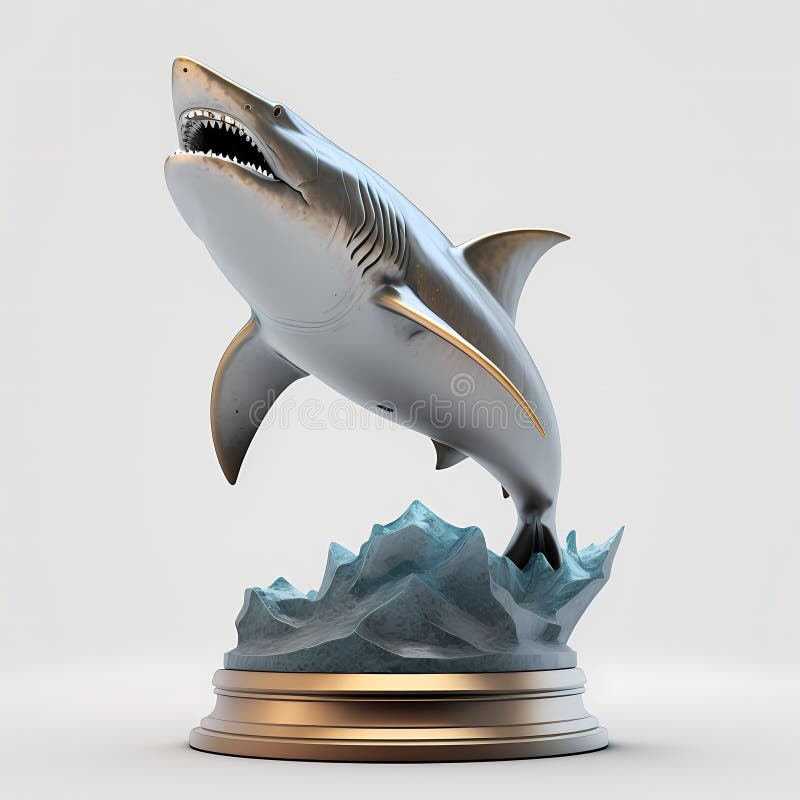 Wild Shark Trophy. Generative AI Stock Illustration - Illustration of ...